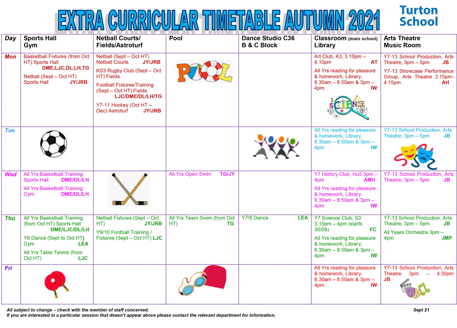 Extra Curricular • Turton School