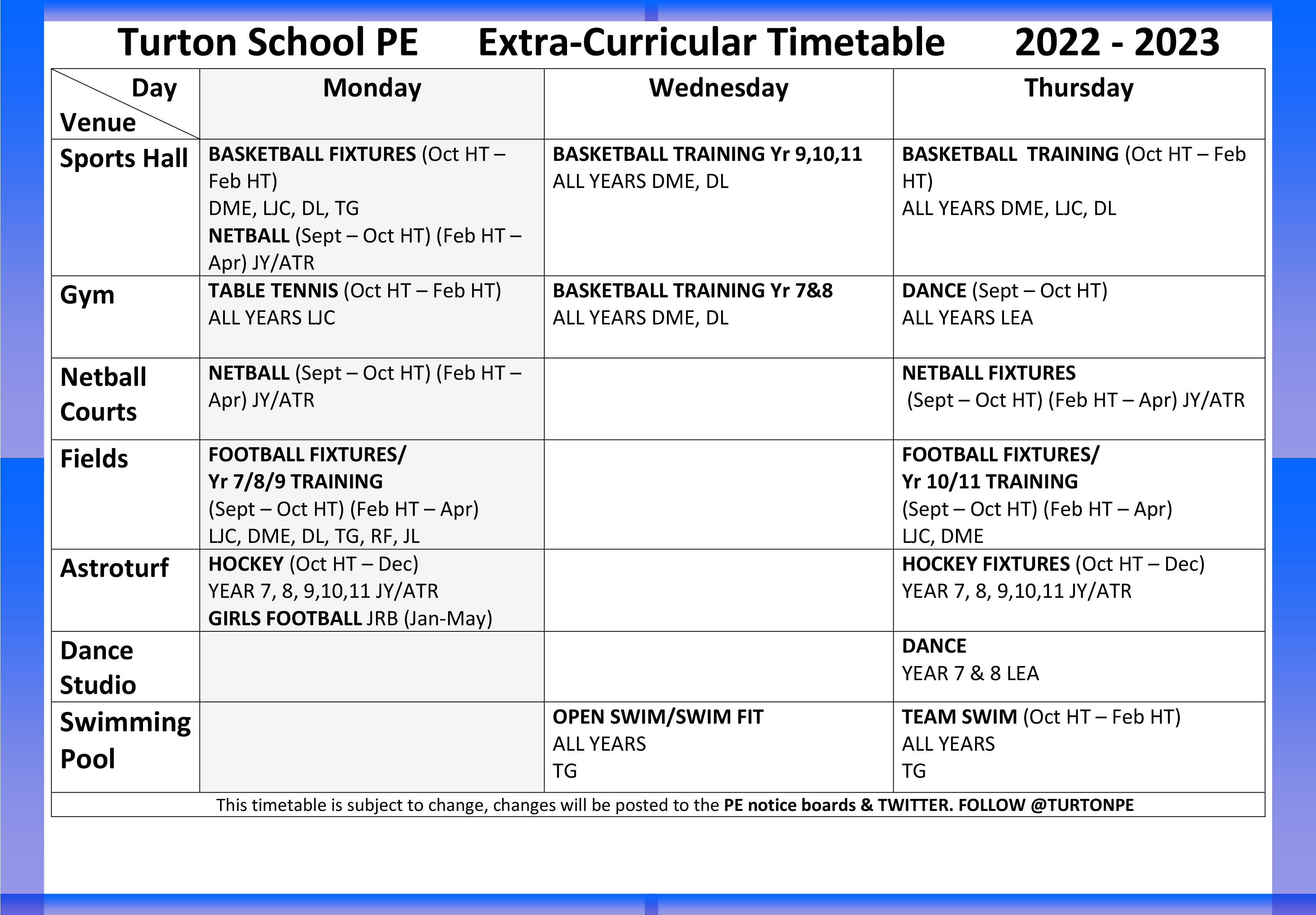 Extra Curricular • Turton School