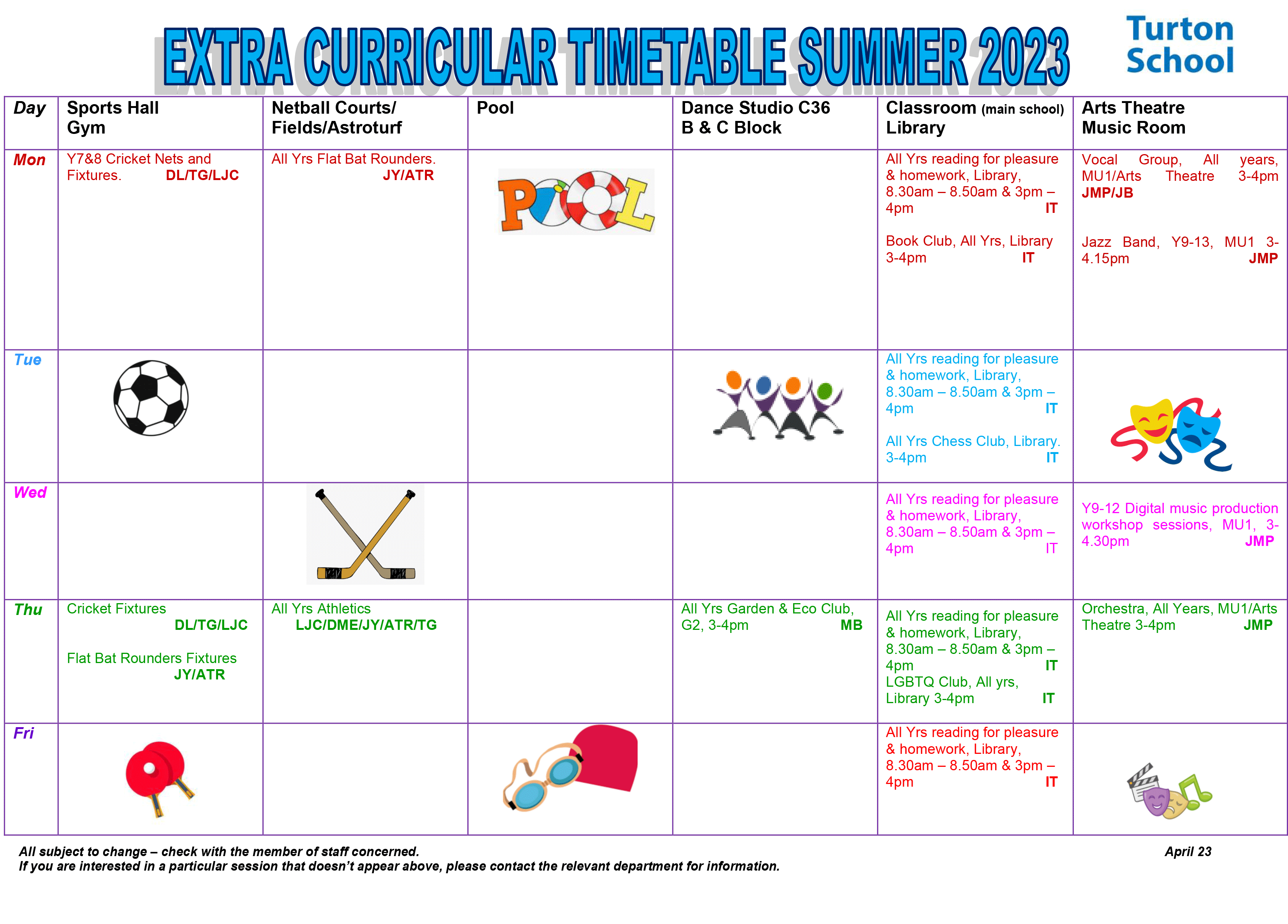 Extra Curricular • Turton School